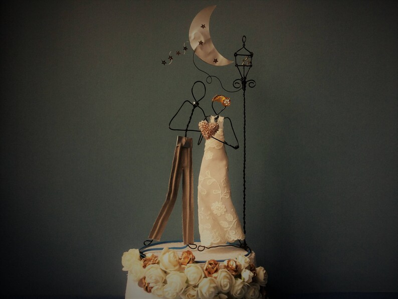 Wedding Cake Topper Wire Cake Topper Figurine Cake - Etsy