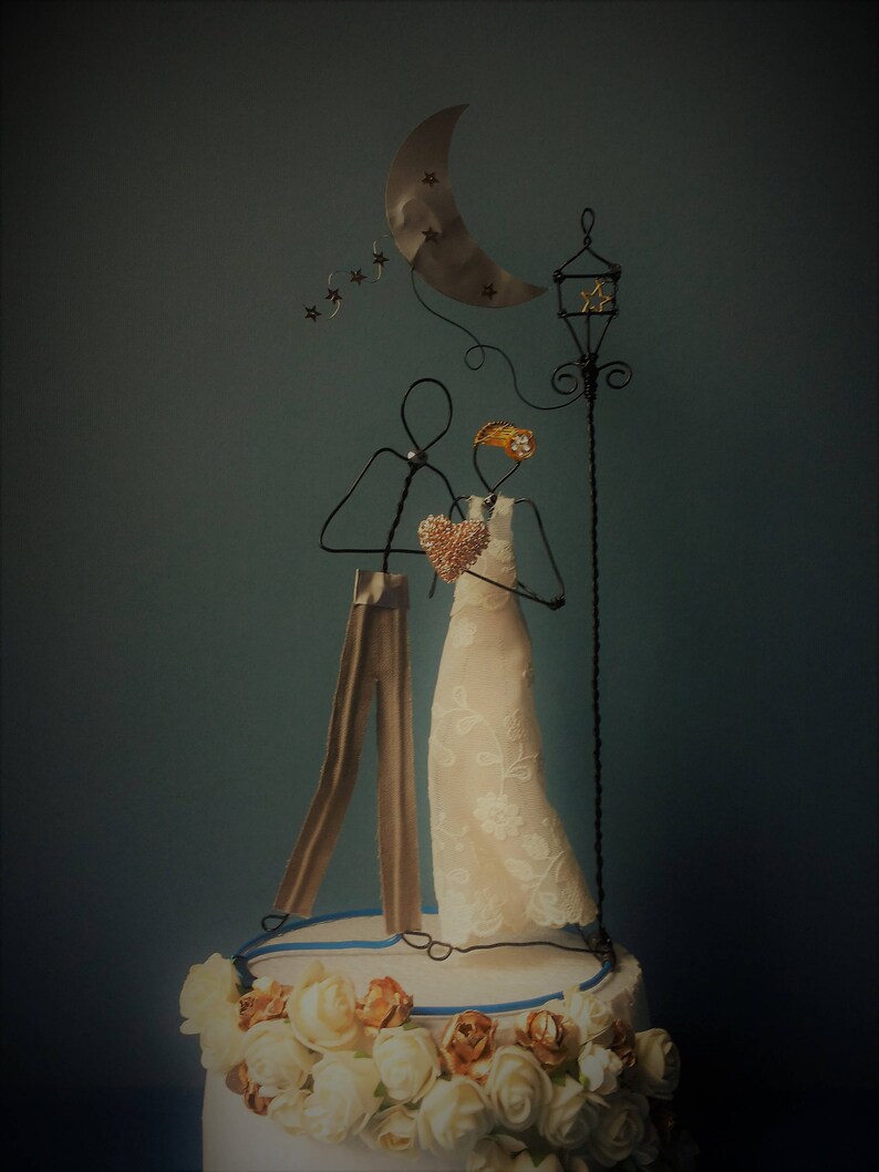Wedding cake topper Wire cake topper figurine Cake | Etsy