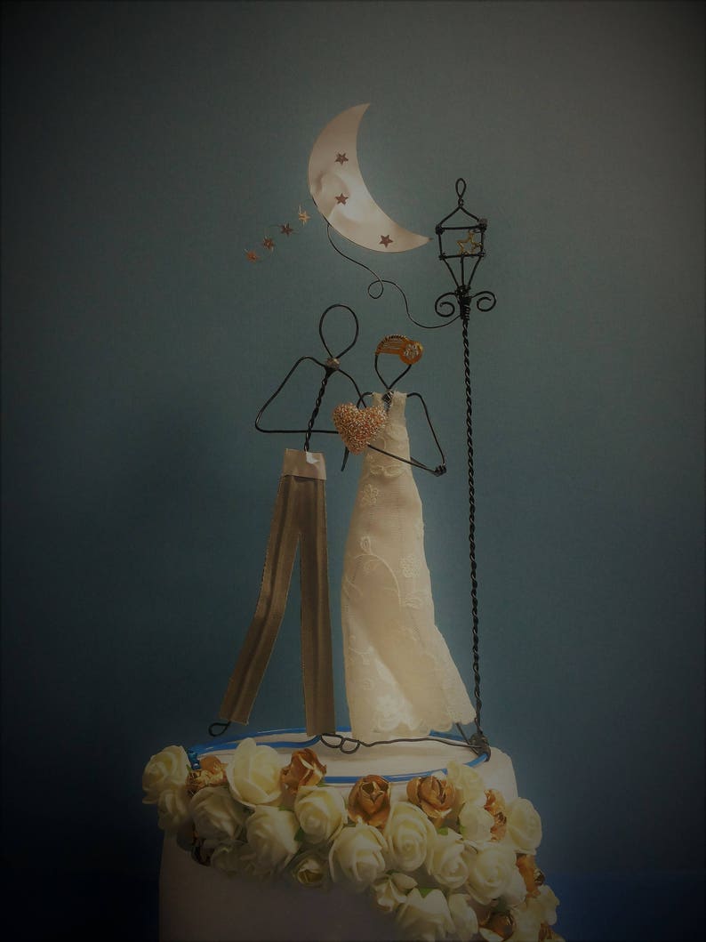 Wedding Cake Topper Wire Cake Topper Figurine Cake - Etsy