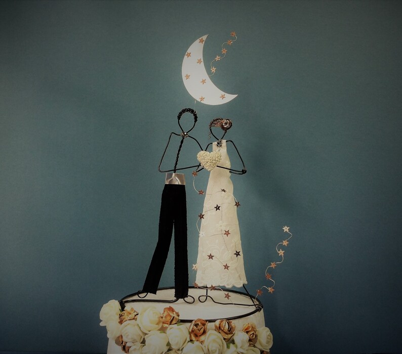 Wedding Cake Topper Wire Cake Topper Figurine Cake - Etsy