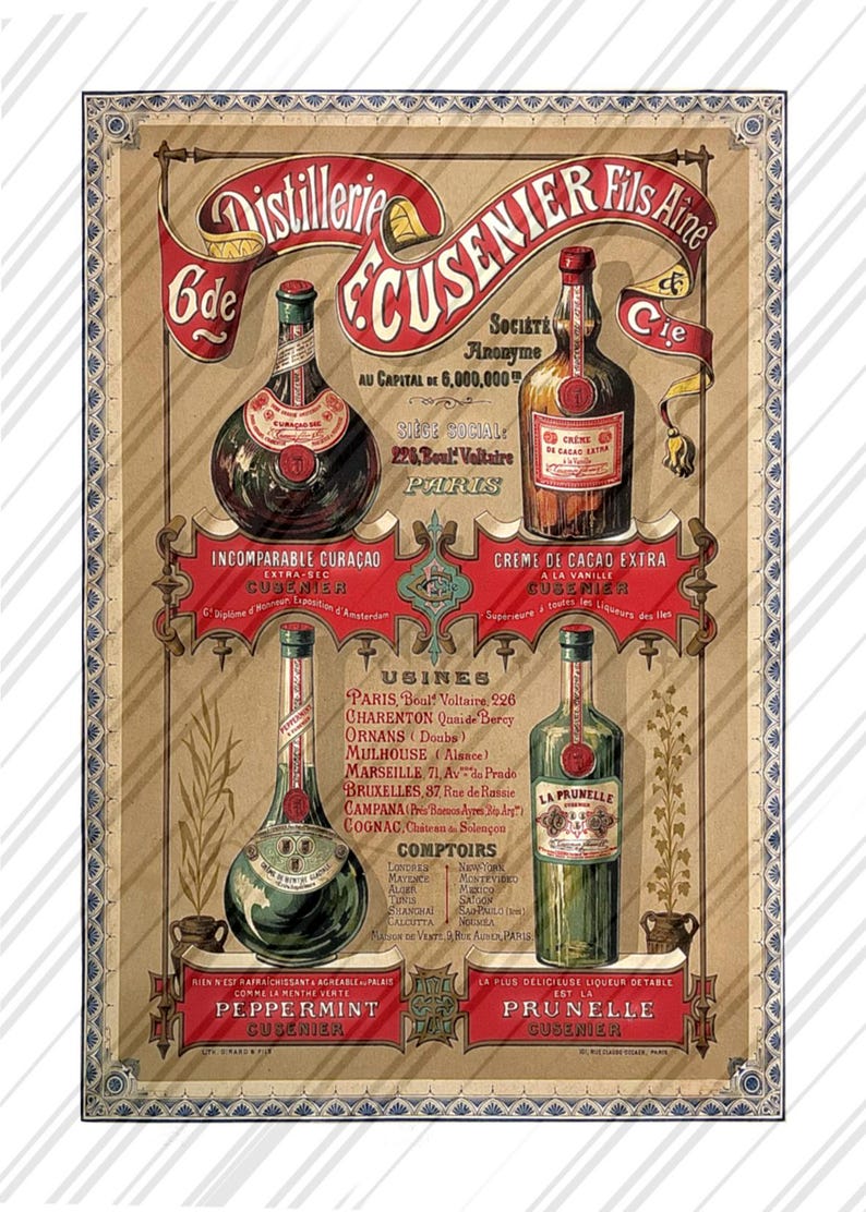 French Liquor Ad Poster – Belle Époque Drink Advertisement (digital ...