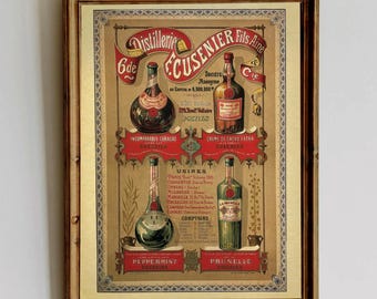French Liquor Ad Poster – Belle Époque Drink Advertisement (digital ...