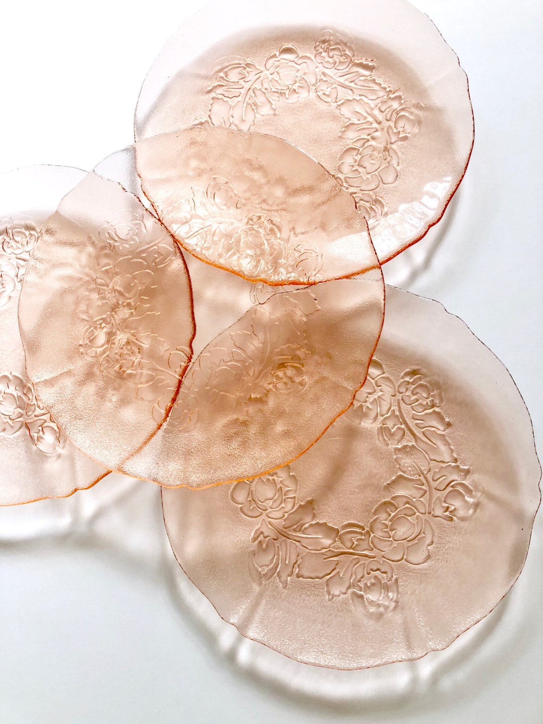 Arcoroc Pink Rosaline Frosted Plates Pink Blush Plates - Etsy