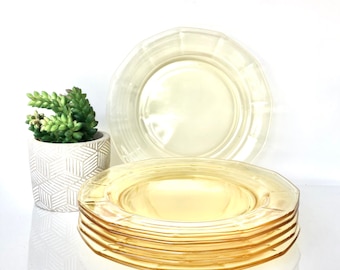 Yellow Glass Plates - Etsy