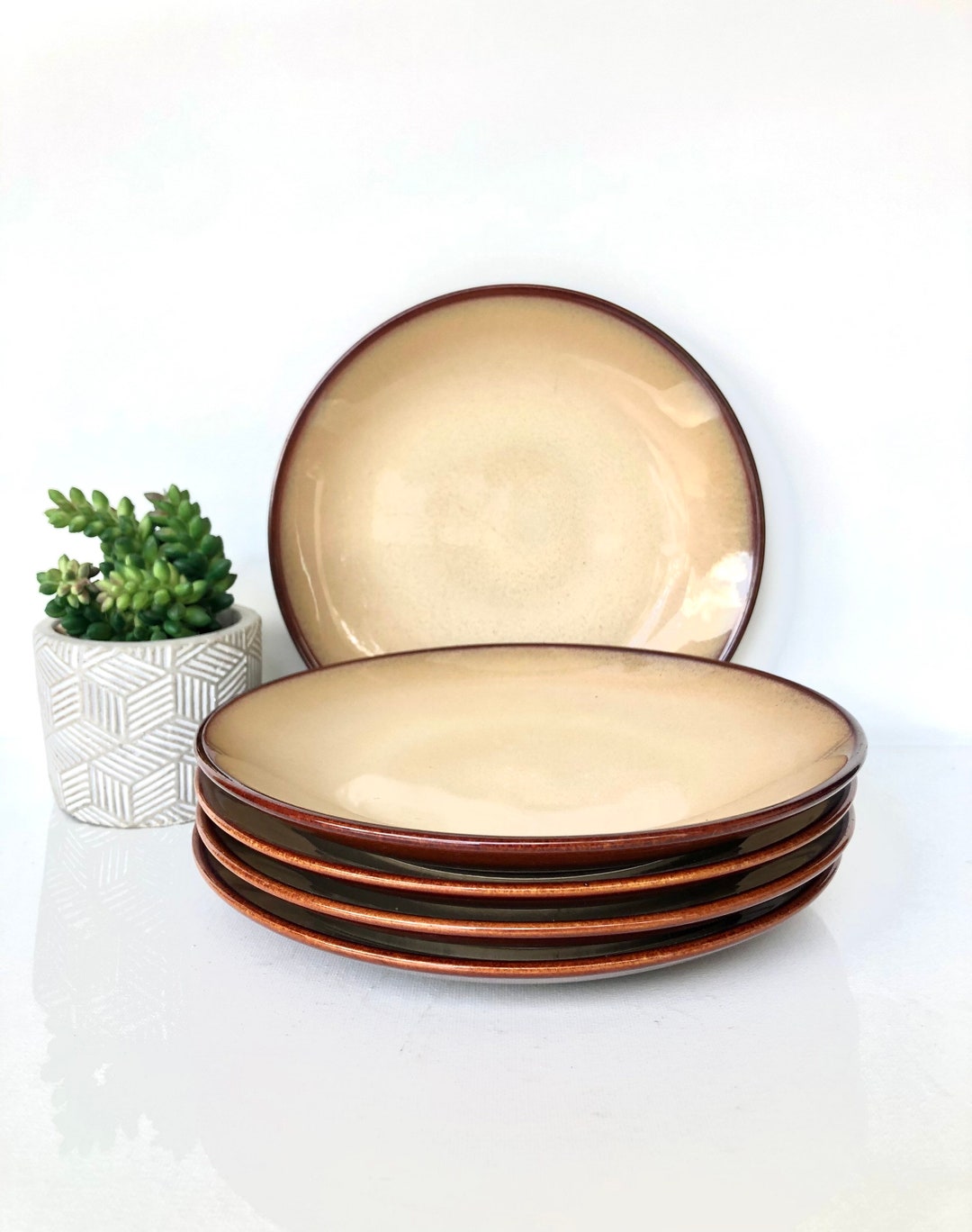 Brown Earthenware Salad Plates / Small Plates Sango Nova Brown Plates ...
