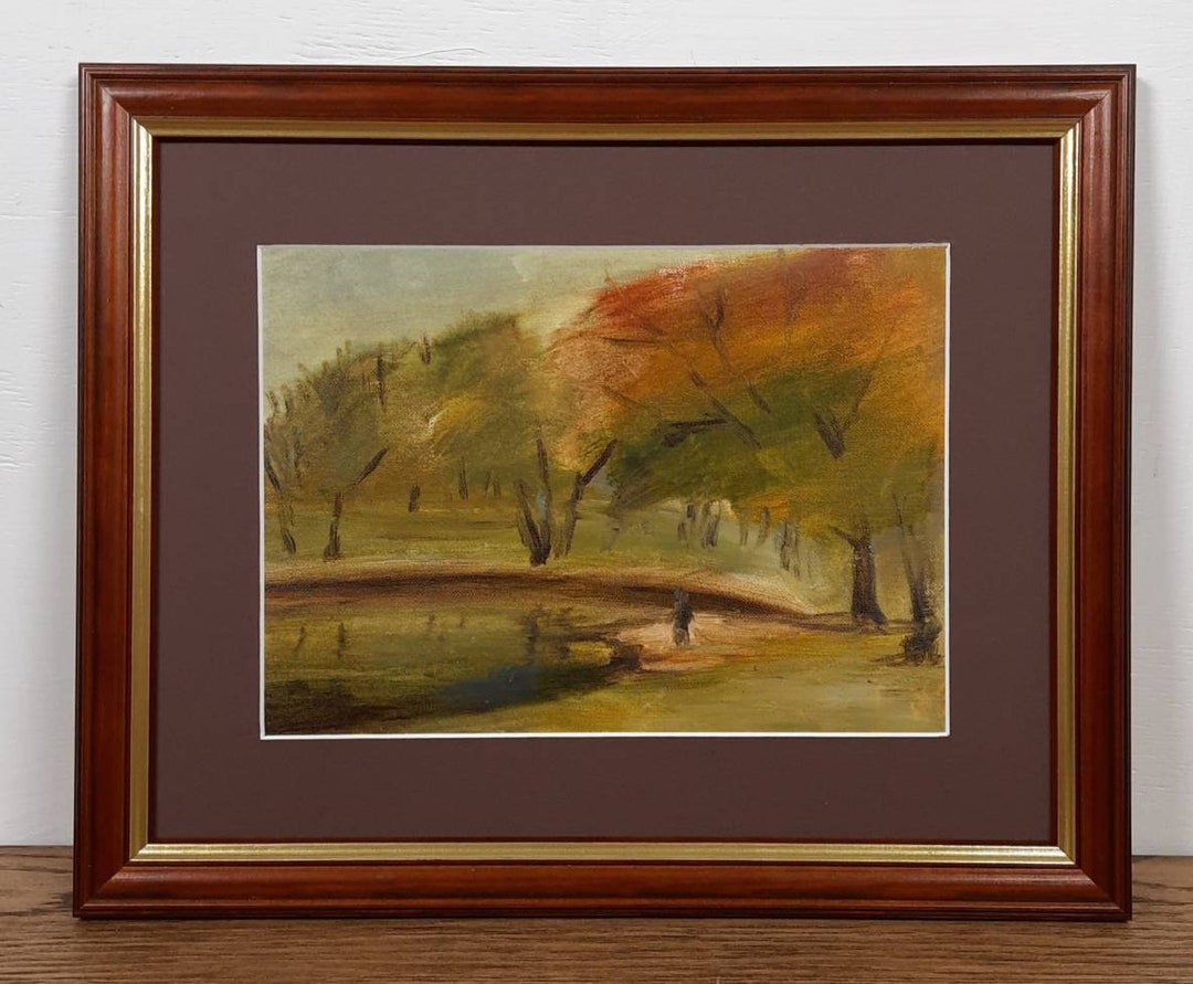 Autumn Solitude by the Lake Autumn Landscape Warm Tones Oil - Etsy