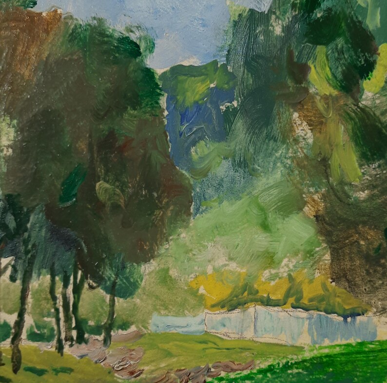 Green Trees Meadow, Original Landscape, Framed Oil Painting, Ukrainian ...