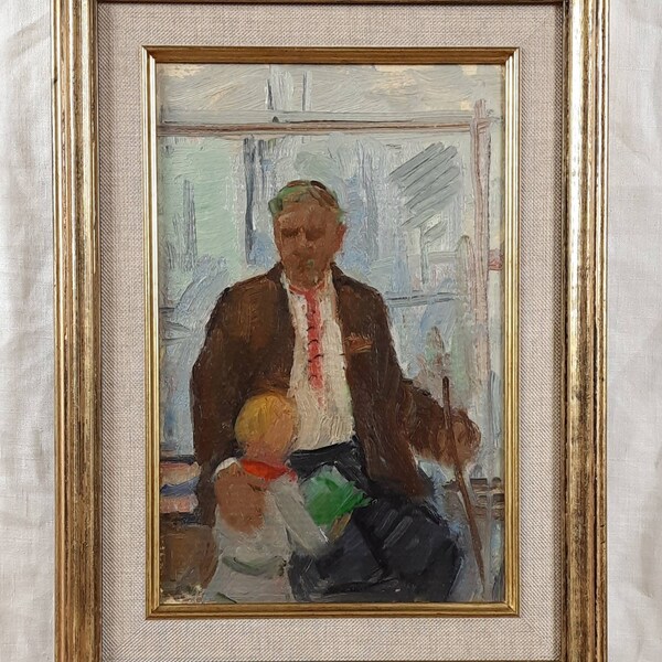 Grandpa and Grandson Portrait - Etsy