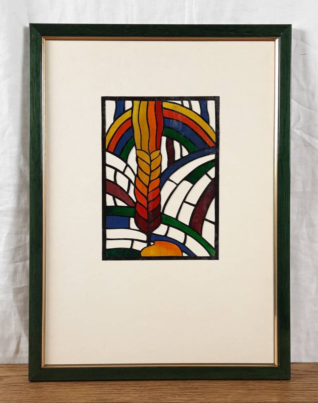 Original Mural Sketch, Stained Glass Design, Cut Paper, Architecture ...