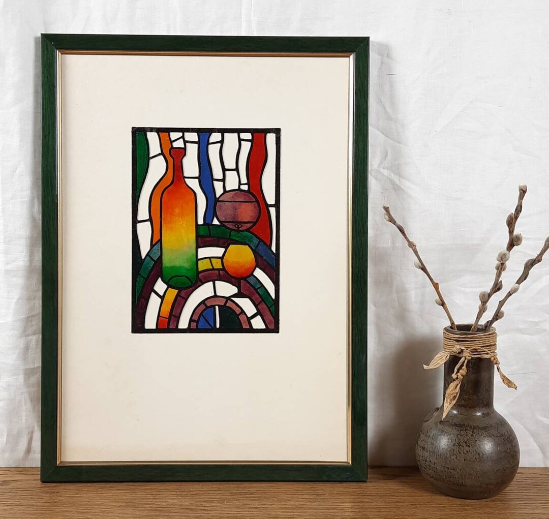 Original Mural Sketch, Stained Glass Design, Cut Paper, Architecture ...