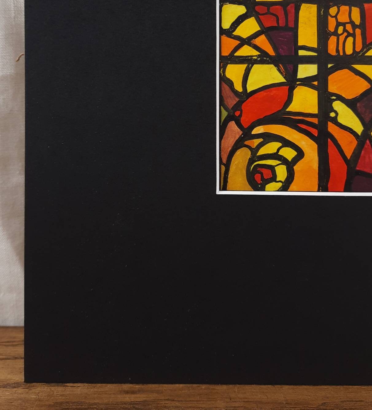 Original Mural Sketch, Stained Glass Design, Architecture Project ...