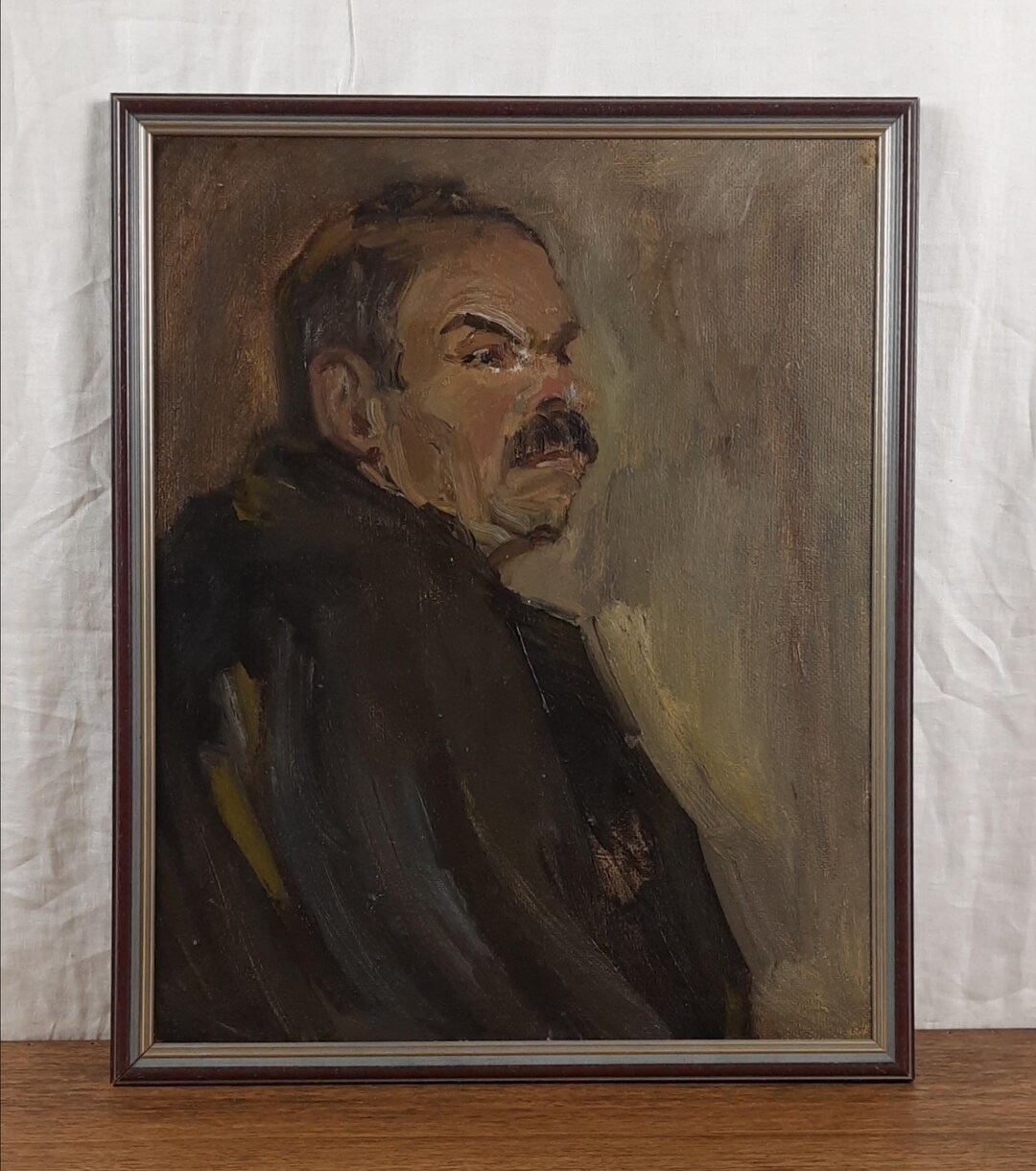 Male Portrait, Dark Portrait, Original Oil Painting, Ukrainian Artist ...