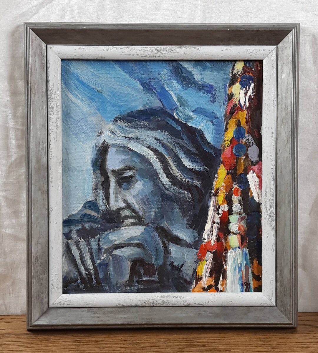 Hard Thinker, Female Portrait, Original Oil Painting, Ukrainian Artist ...