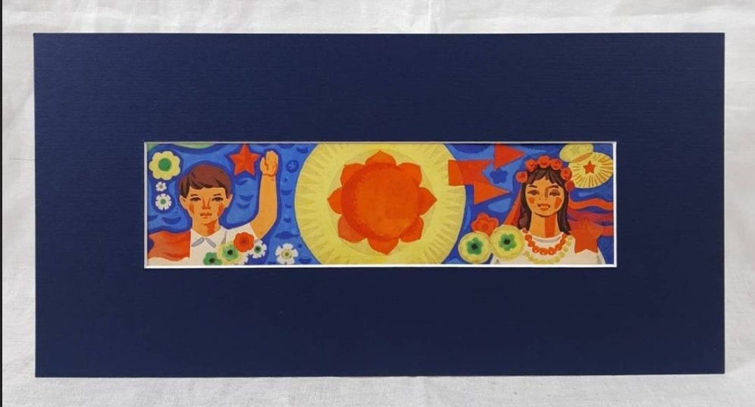 Bright Future, Vintage Soviet Sketch of Ukrainian & Pioneer Youth ...