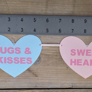 Candy Heart Garland, Valentine's Day Decor, Conversation Heart Garland ...