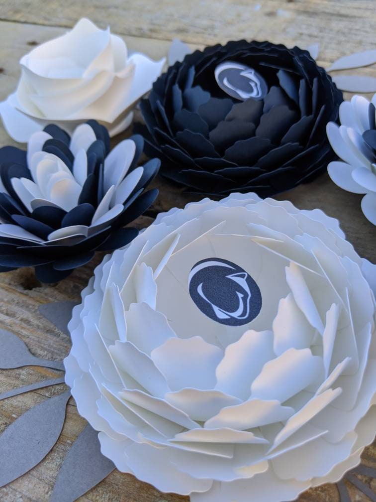 Penn State Paper Flower Set of 6 Graduation Gift for Penn | Etsy