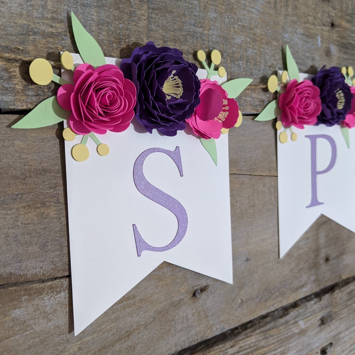 Paper Flower Garland Birthday Banner Floral Party Decor - Etsy