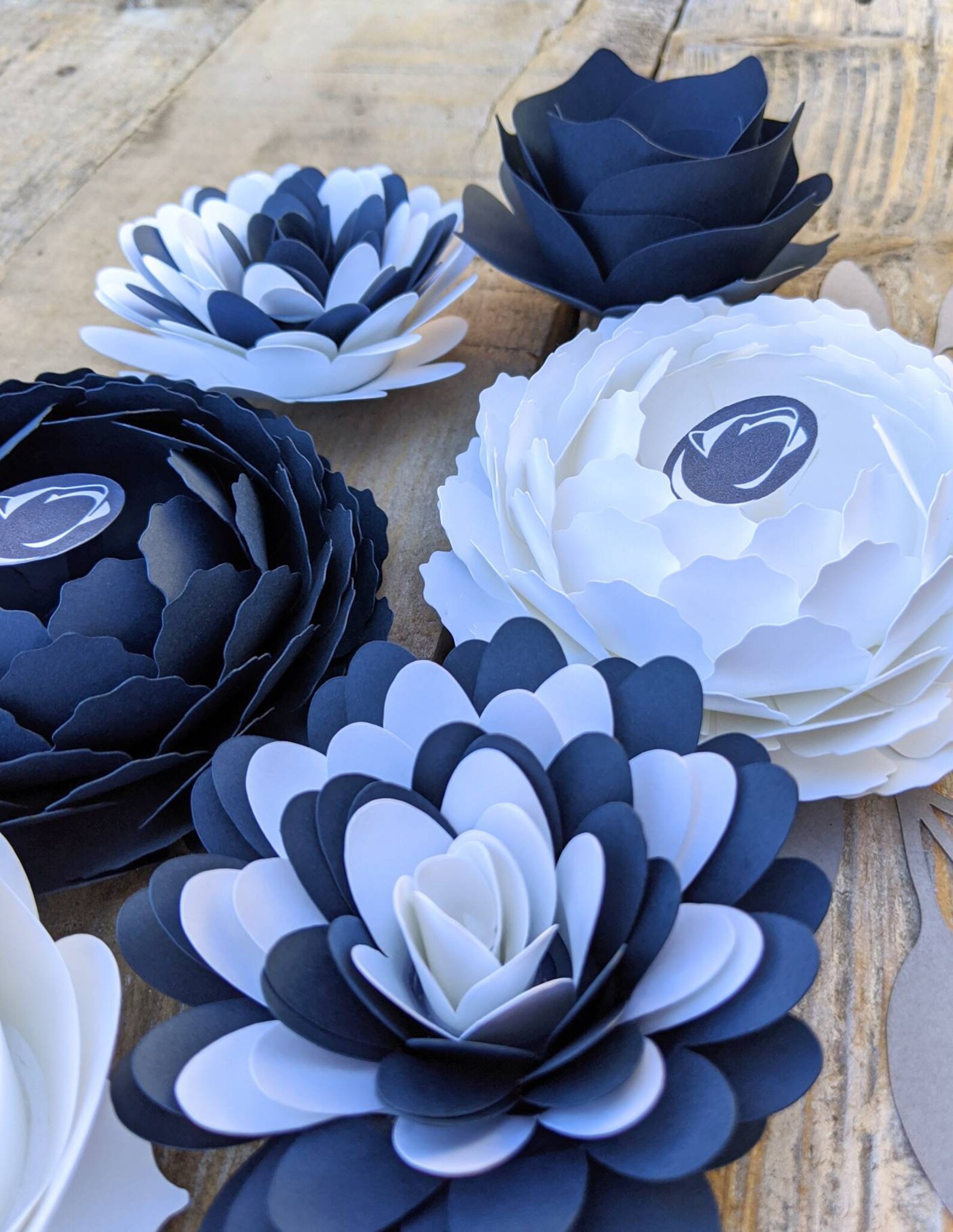 Penn State Paper Flower Set of 6 Graduation Gift for Penn | Etsy