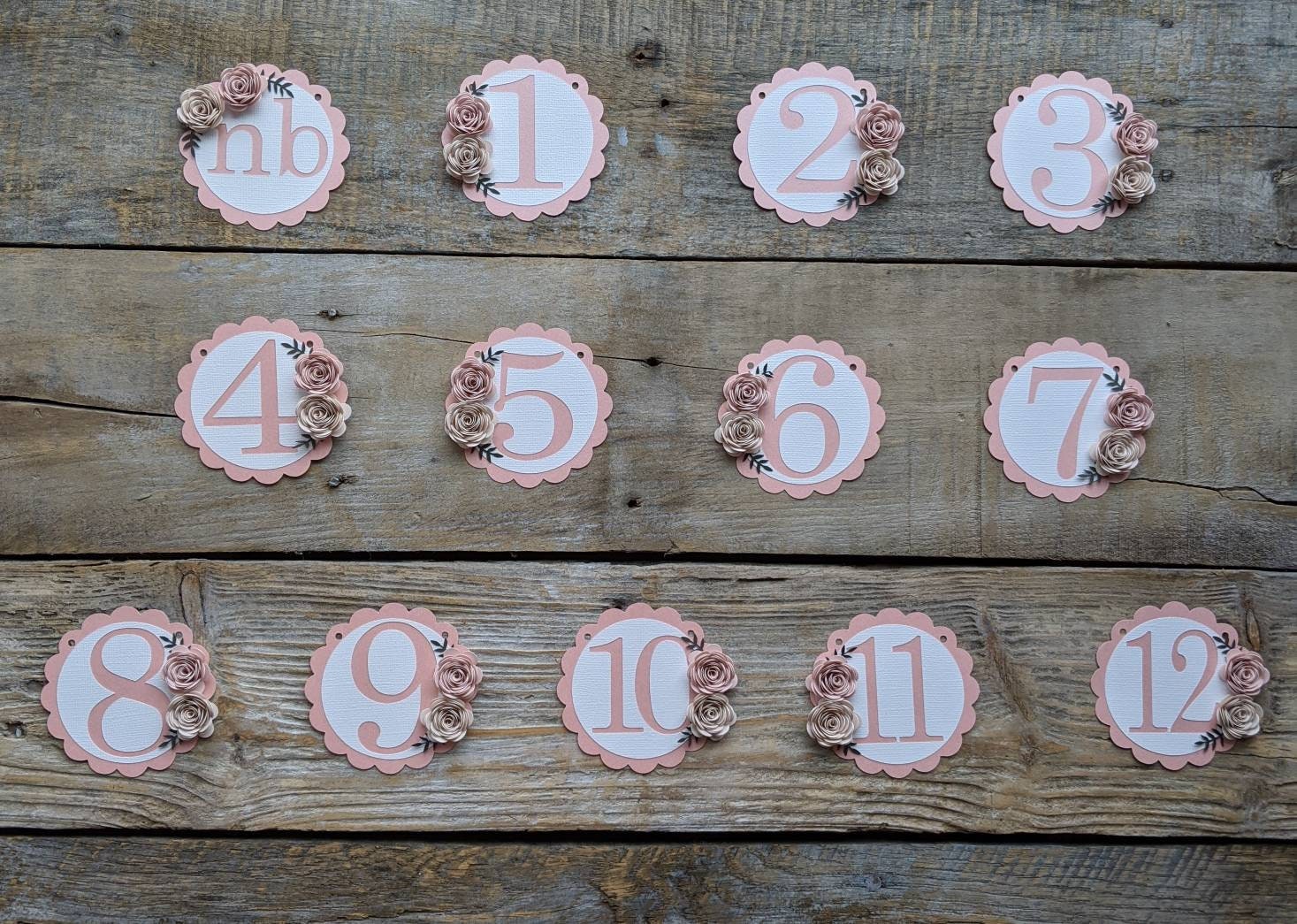 Floral Milestone Banner Floral First Birthday Shabby Chic - Etsy