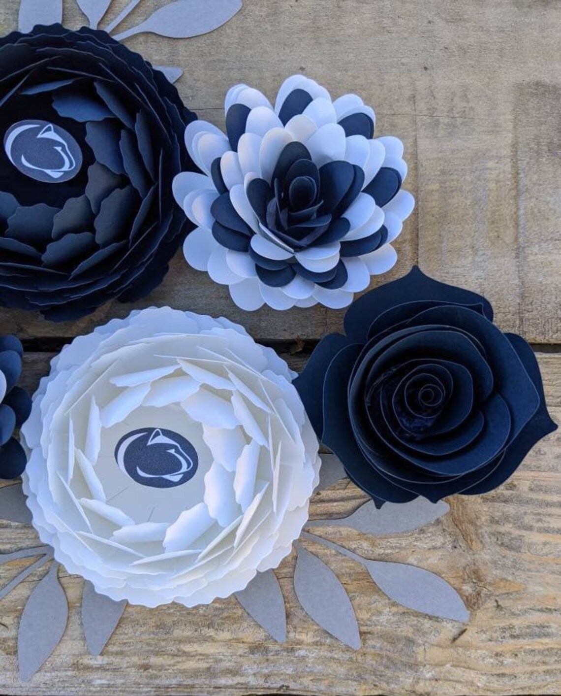 Penn State Paper Flower Set of 6 Graduation Gift for Penn | Etsy