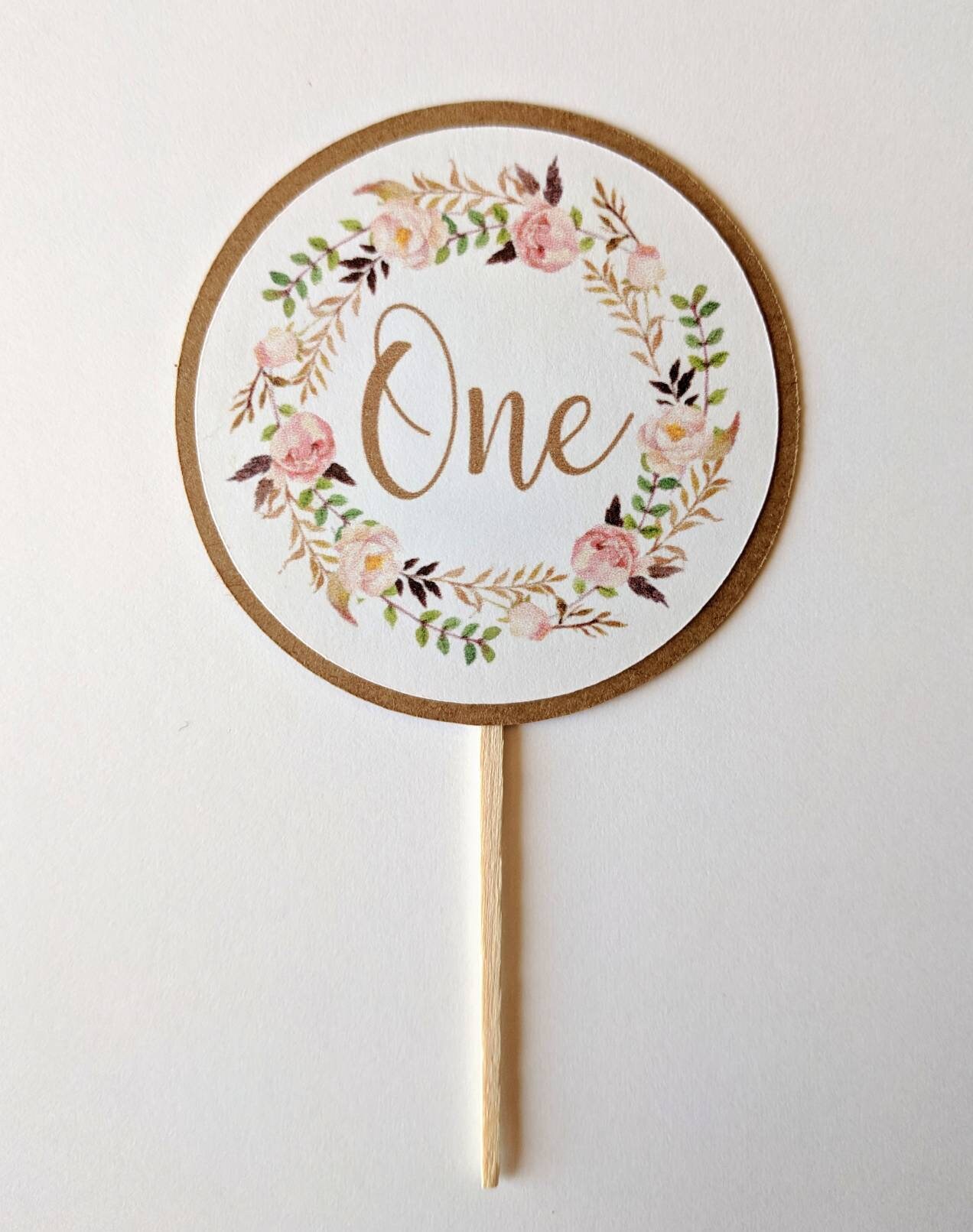 Floral Cupcake Toppers Set of 12 Boho Birthday Decorations - Etsy