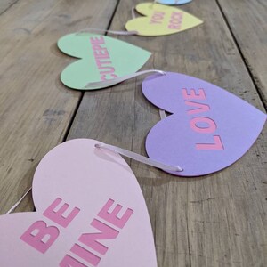 Candy Heart Garland, Valentine's Day Decor, Conversation Heart Garland ...