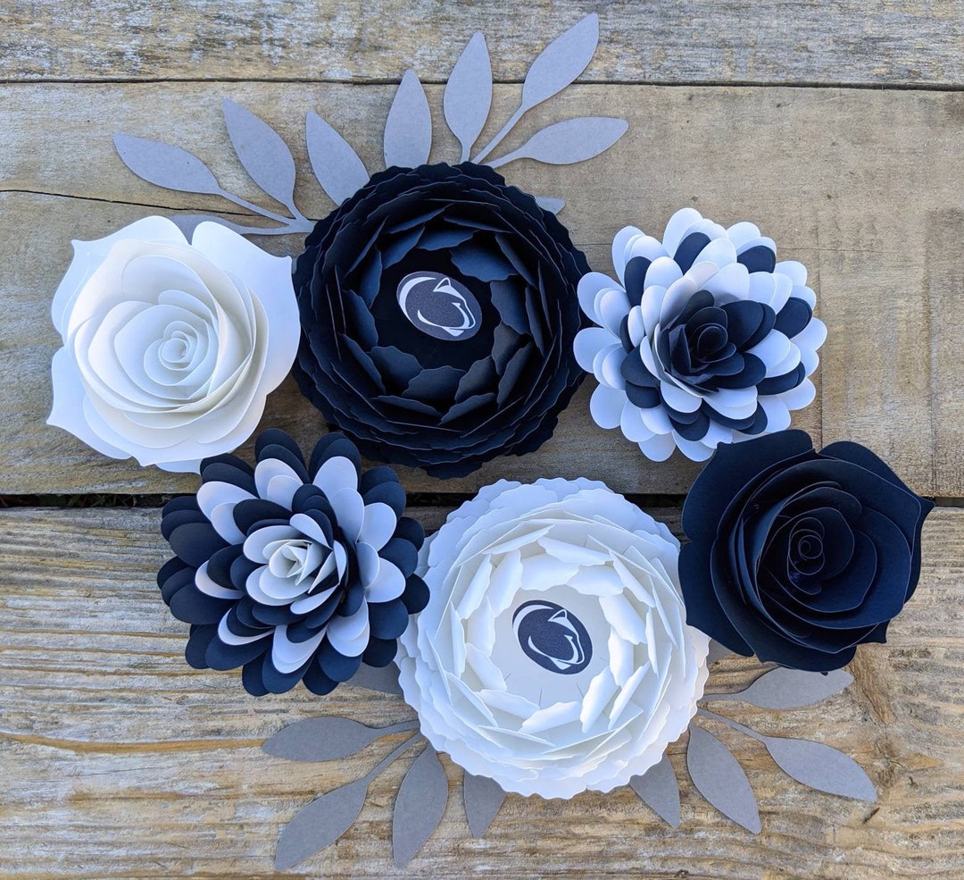 Penn State Paper Flower Set of 6, Graduation Gift for Penn State ...