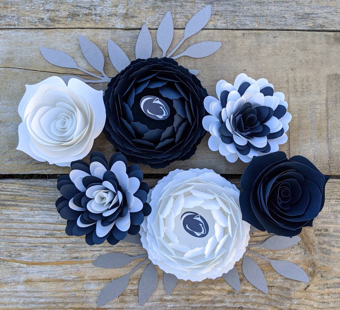 Penn State Paper Flower Set of 6 Graduation Gift for Penn | Etsy