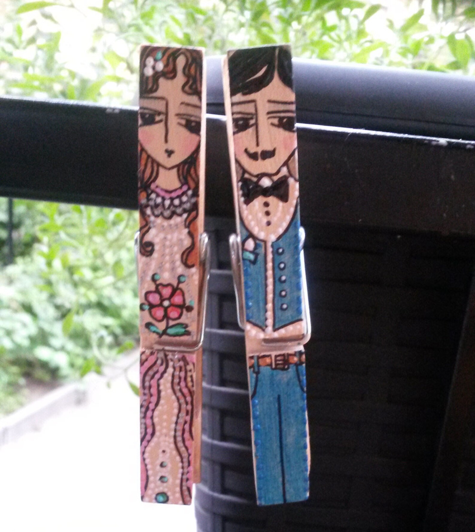 Magnet Clothespins. Ethnic Decorated Wooden Hand-painted - Etsy