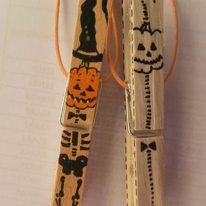 Halloween Hand-painted Wooden Clothespins. Small Gift for Halloween ...