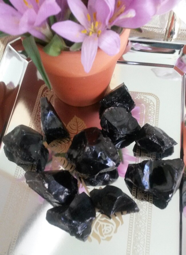 Black Alpine Obsidian Healing Stone Meditation Rock Perfect - Etsy
