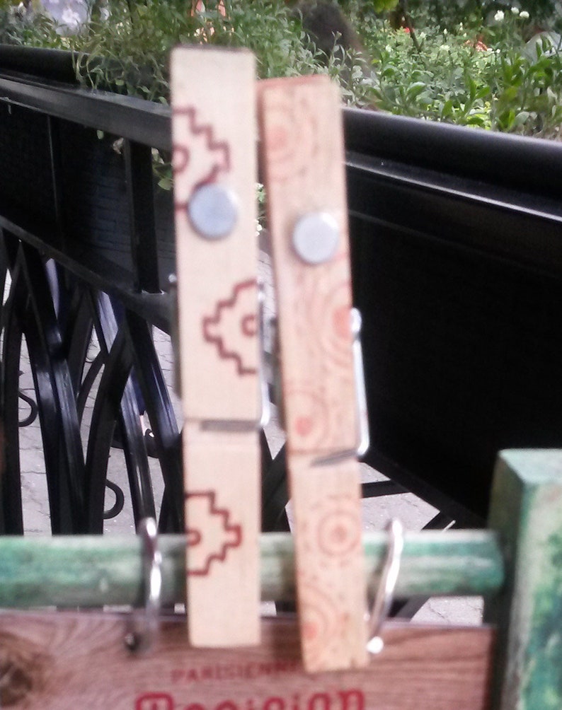 Magnet Clothespins. Ethnic Decorated Wooden Hand-painted - Etsy