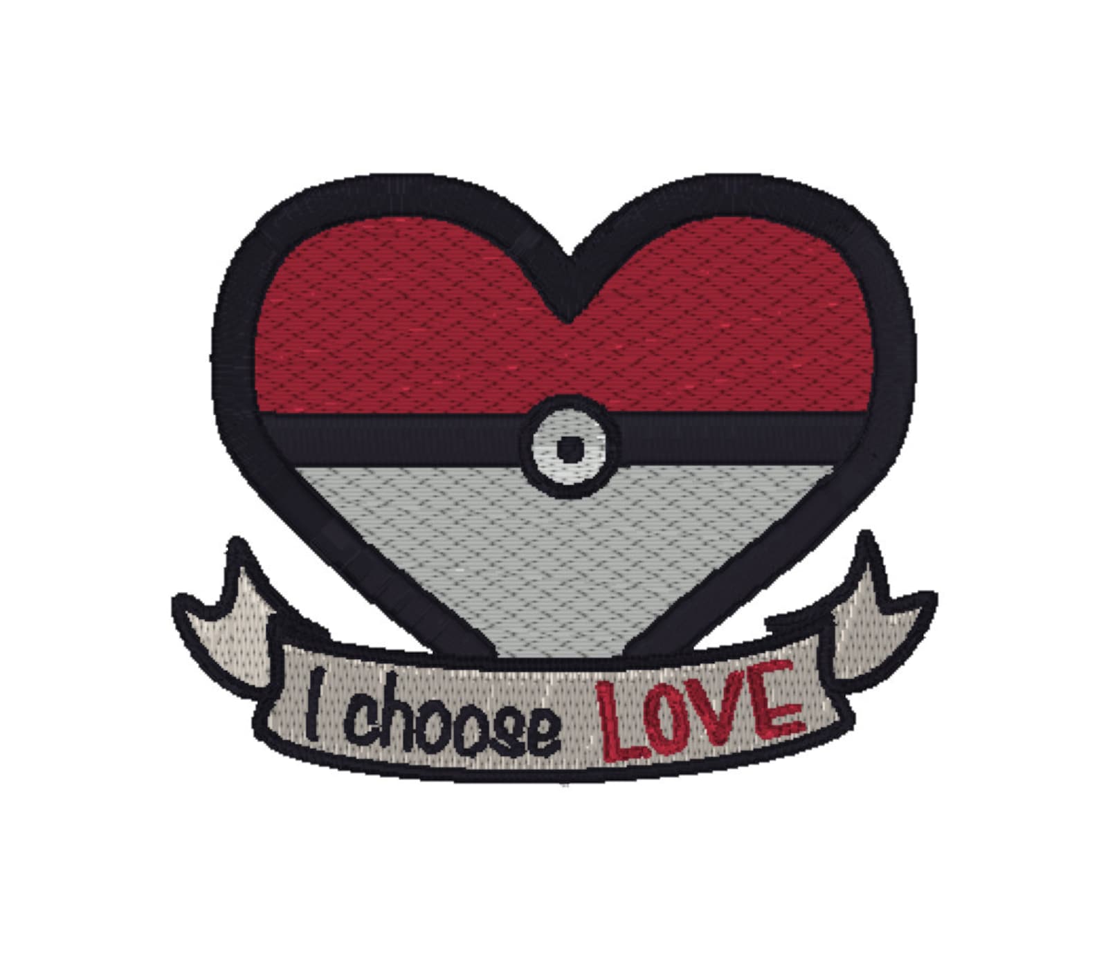 I Choose Love Pokeball Embroidery File - Etsy