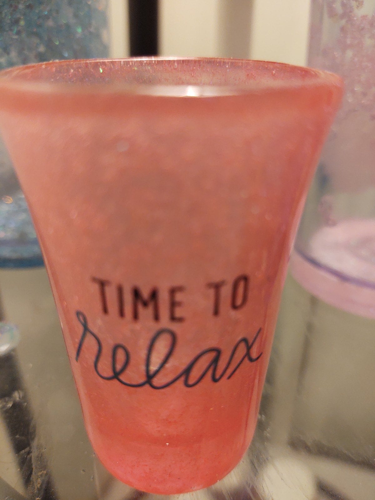 Pink Shot Glass time to Relax - Etsy