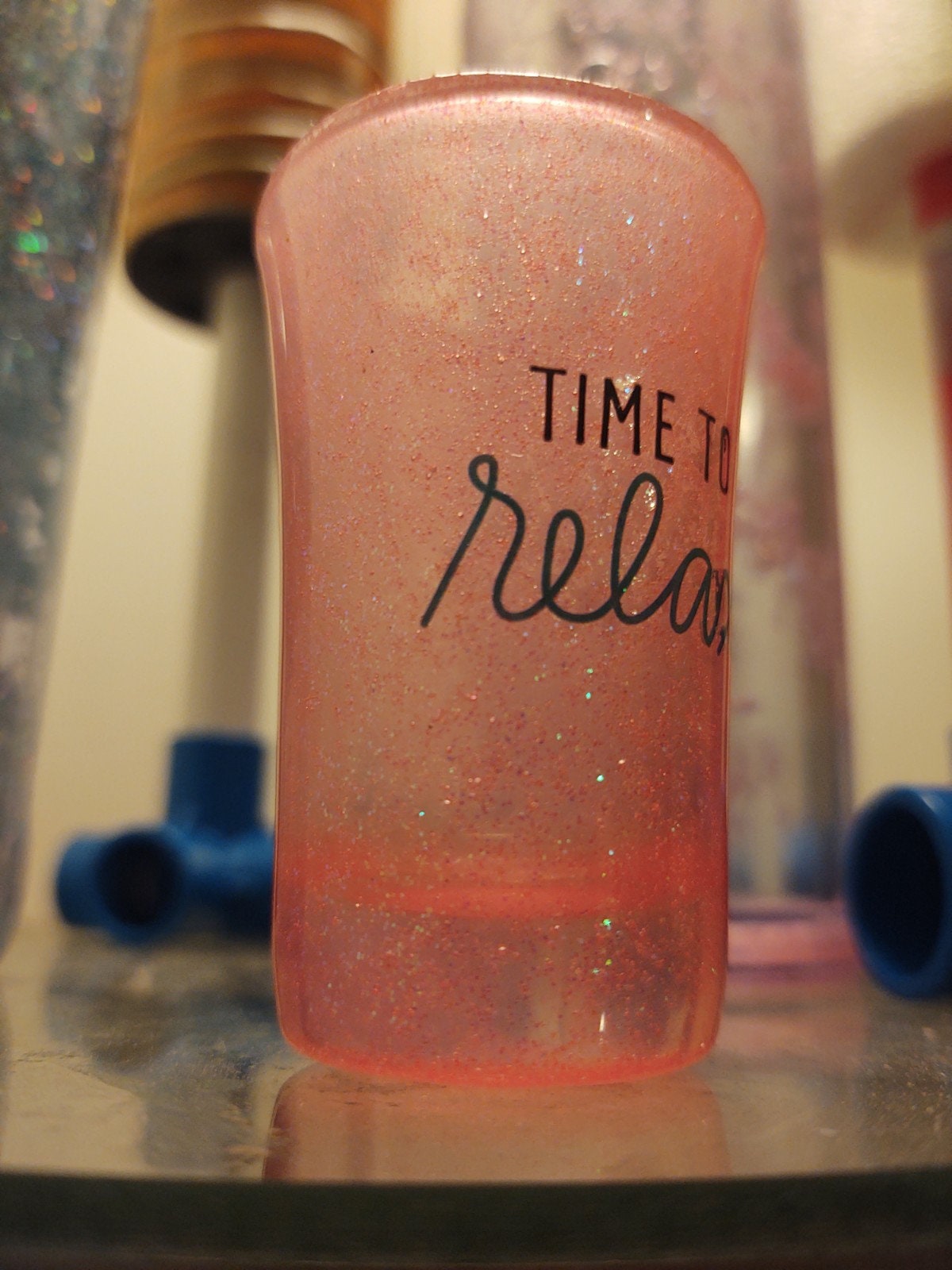 Pink Shot Glass time to Relax - Etsy