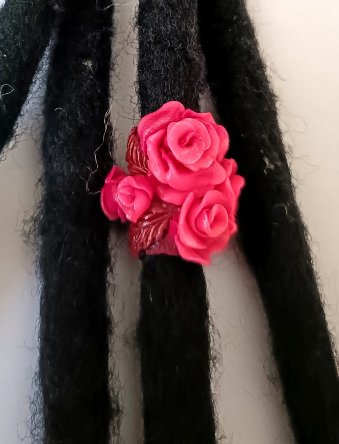 Pink Roses, Dreadlock Bead, Dread Decoration, Hair Jewelry, Dread ...