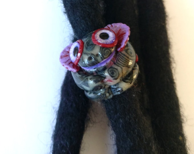 Walnut Troll, Dreadlock, Dread Bead, Mini-sculpture, Animal Dreadlock ...
