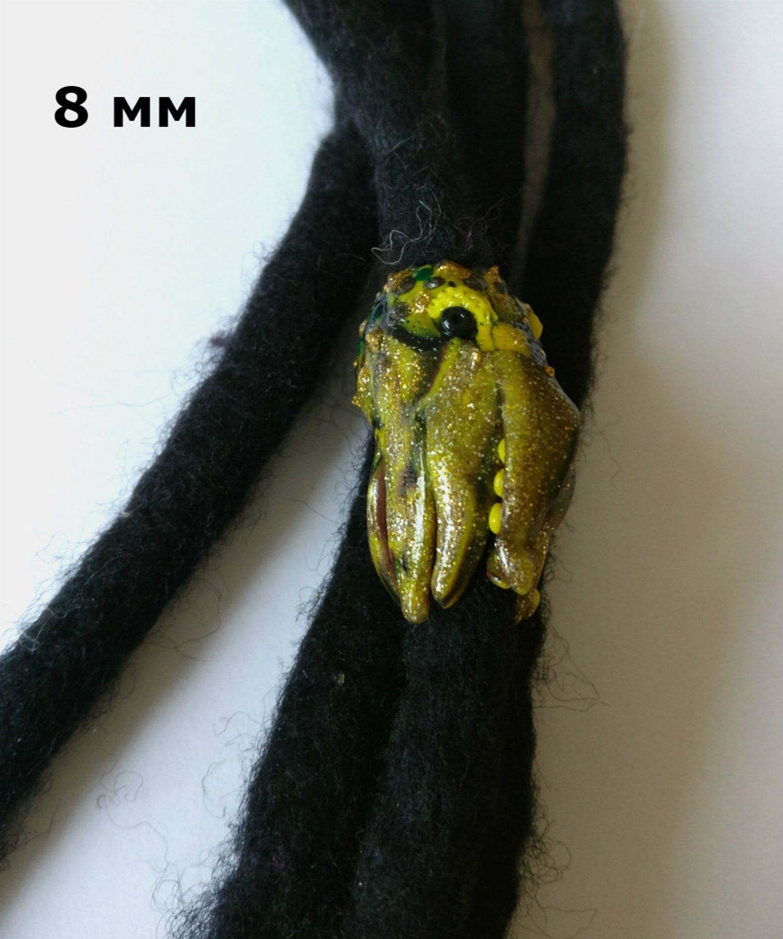 Octopus, Dreadlock Bead, Mini-sculpture, Animal Dreadlock Bead, Hair ...