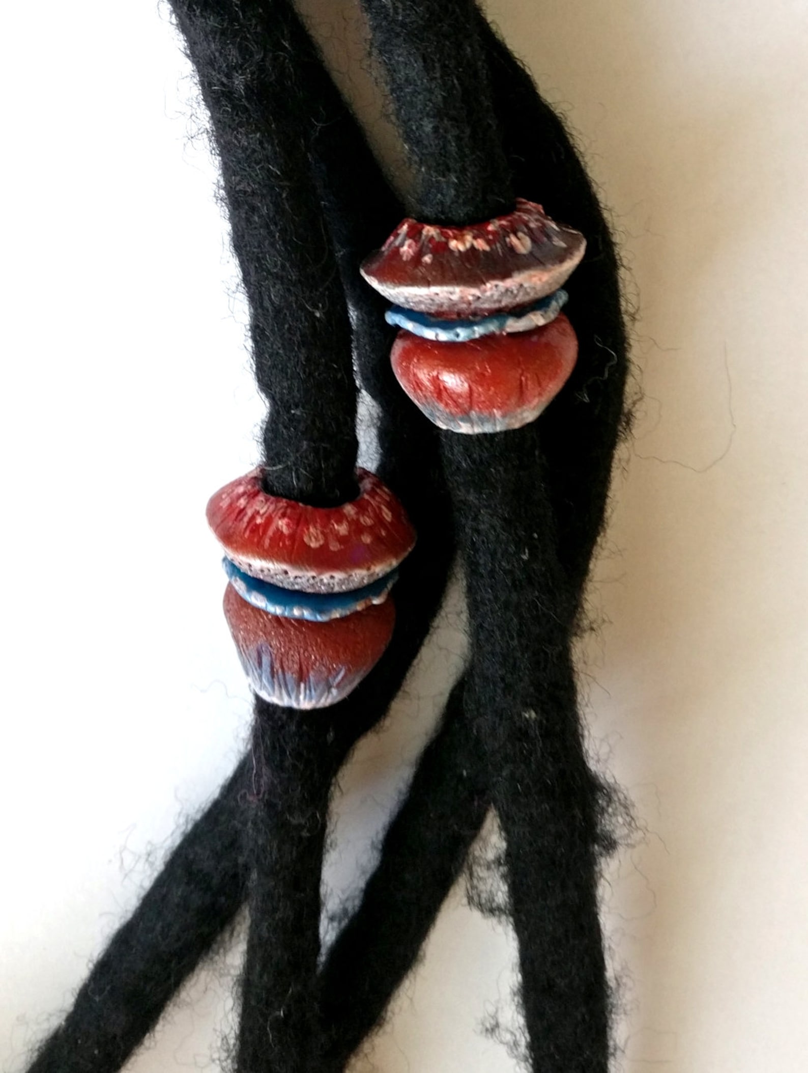 Purple Mushrooms, Dreadlock Beads Set, Set of 2, Poisonous Mushroom ...