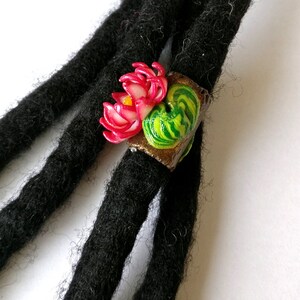 Lotus, Flower Bead, Dread Lock, Dread Decoration, Hair Jewelry, Dread ...