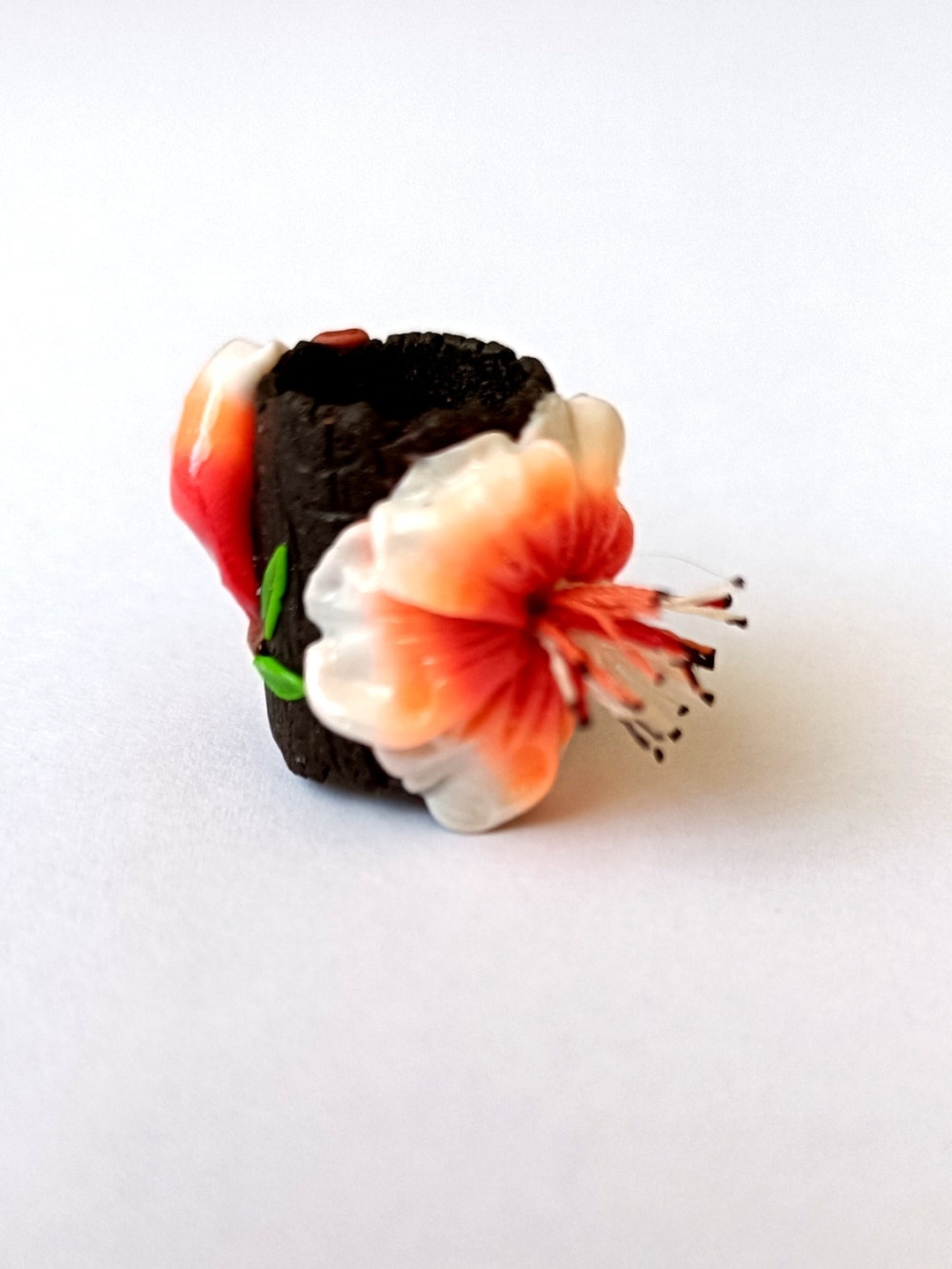 Peach Blossom, Flower Bead, Dread Lock, Dread Decoration, Hair Jewelry ...