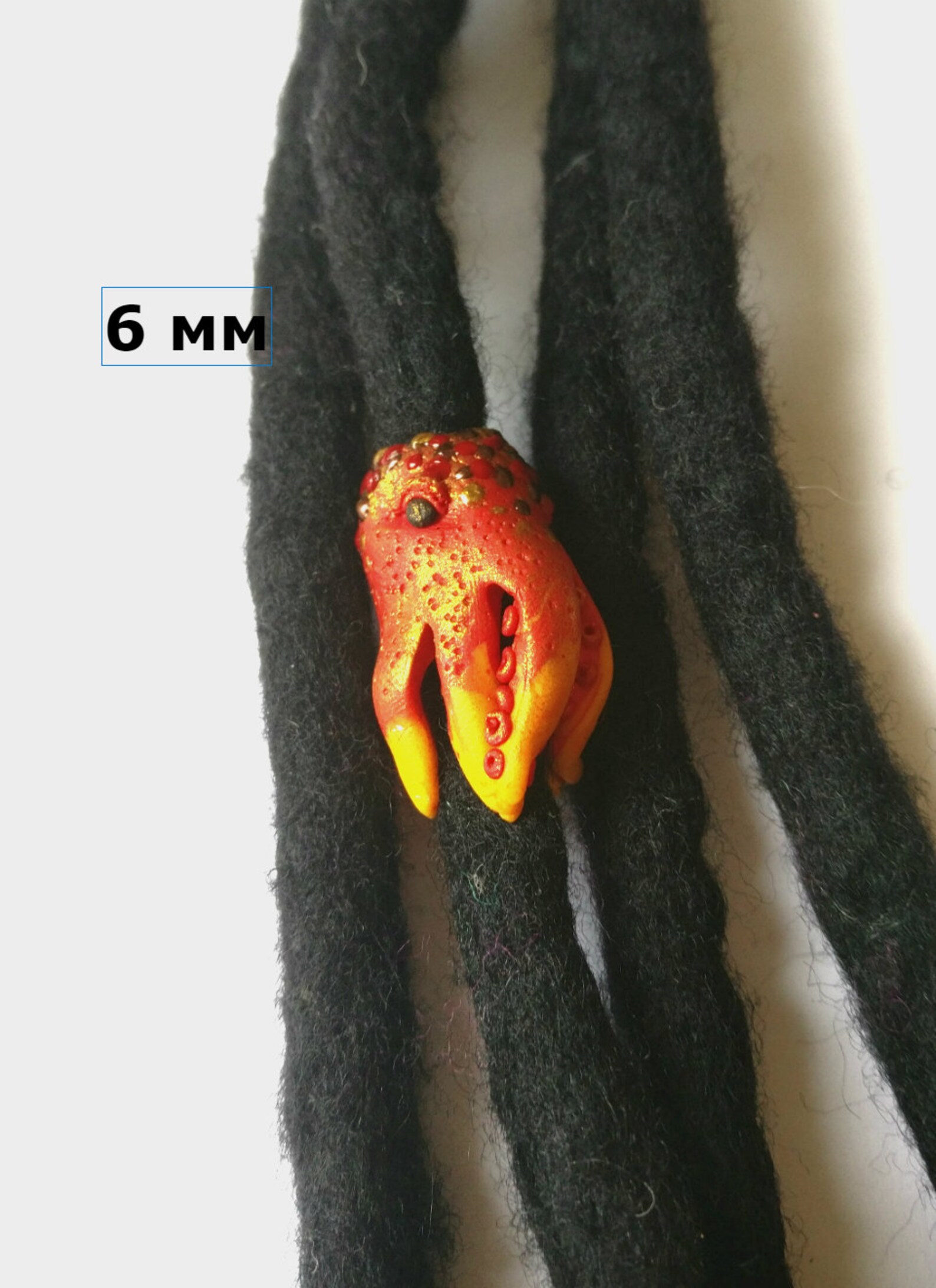 Octopus, Dreadlock Bead, Mini-sculpture, Animal Dreadlock Bead, Hair ...