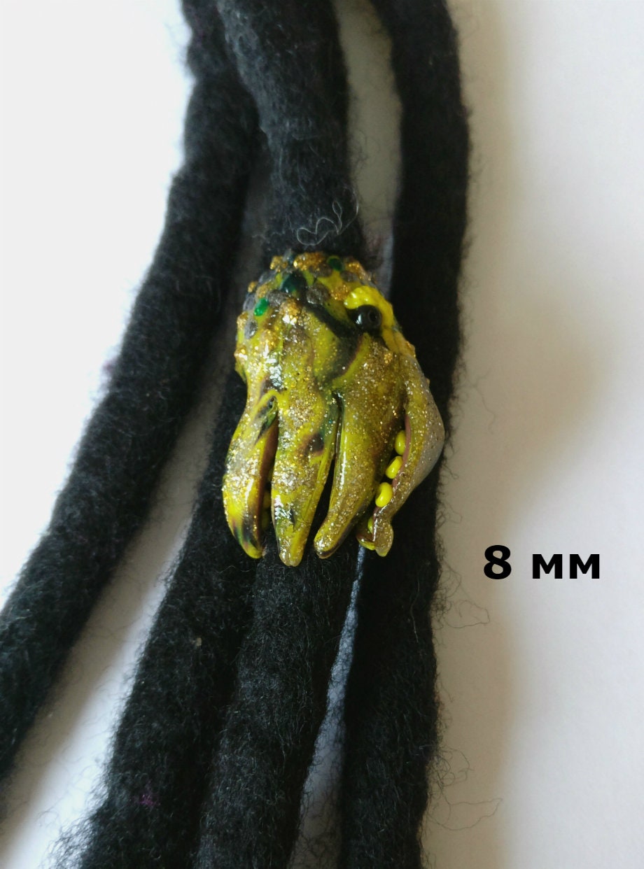 Octopus, Dreadlock Bead, Mini-sculpture, Animal Dreadlock Bead, Hair ...