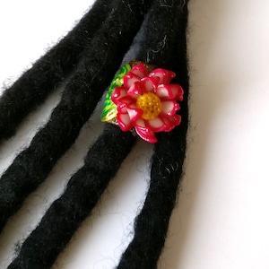 Lotus, Flower Bead, Dread Lock, Dread Decoration, Hair Jewelry, Dread ...