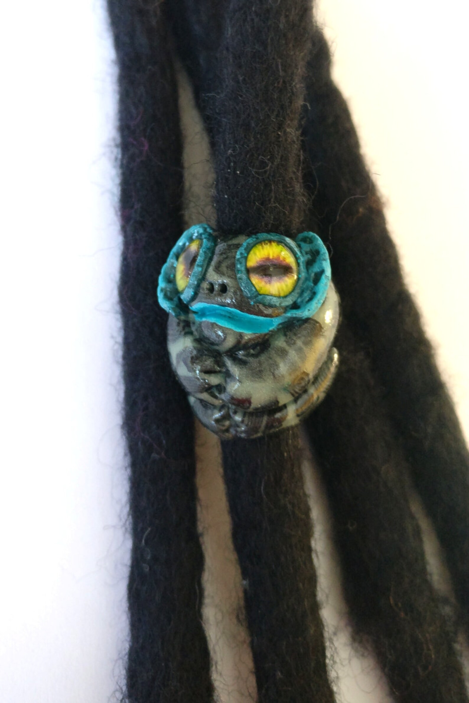 Walnut Troll, Dreadlock, Dread Bead, Mini-sculpture, Animal Dreadlock ...