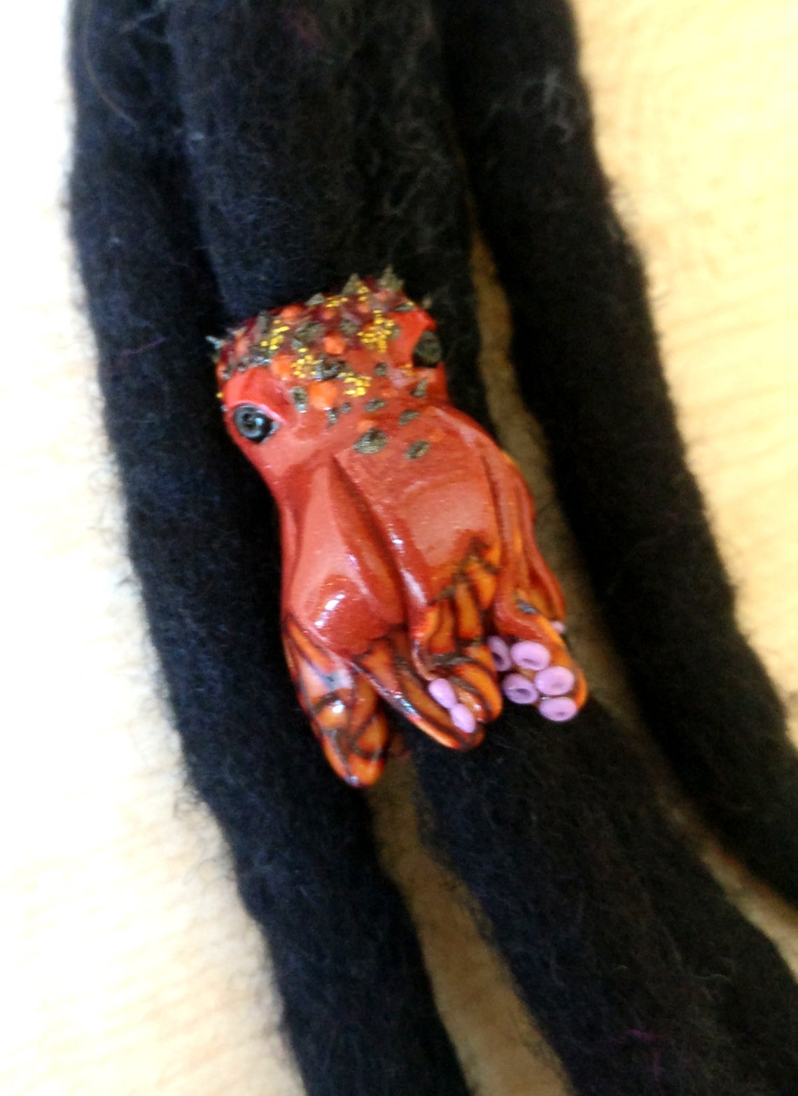 Сhocolate Octopus Dreadlock Bead Mini-sculpture Animal - Etsy