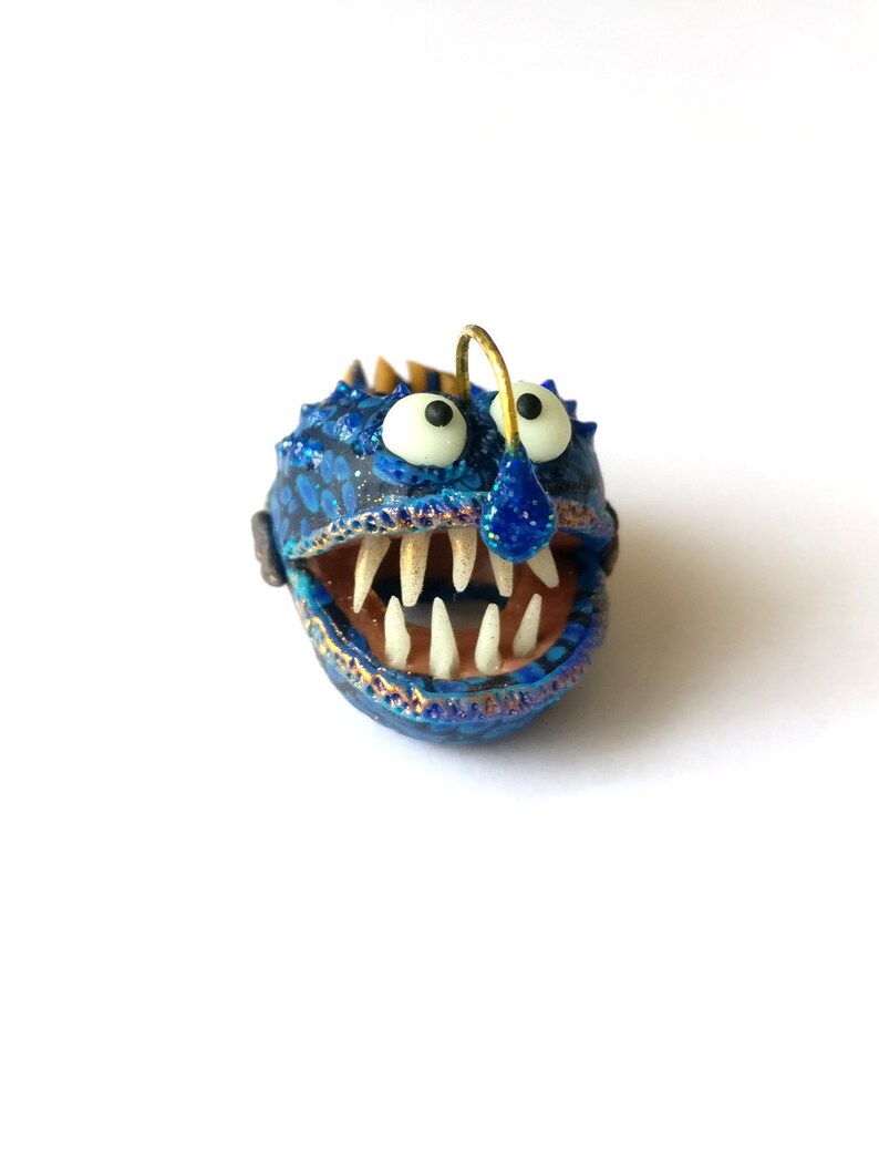 Tropical Fish Blue With Glitter Dragon Fishglow in the - Etsy