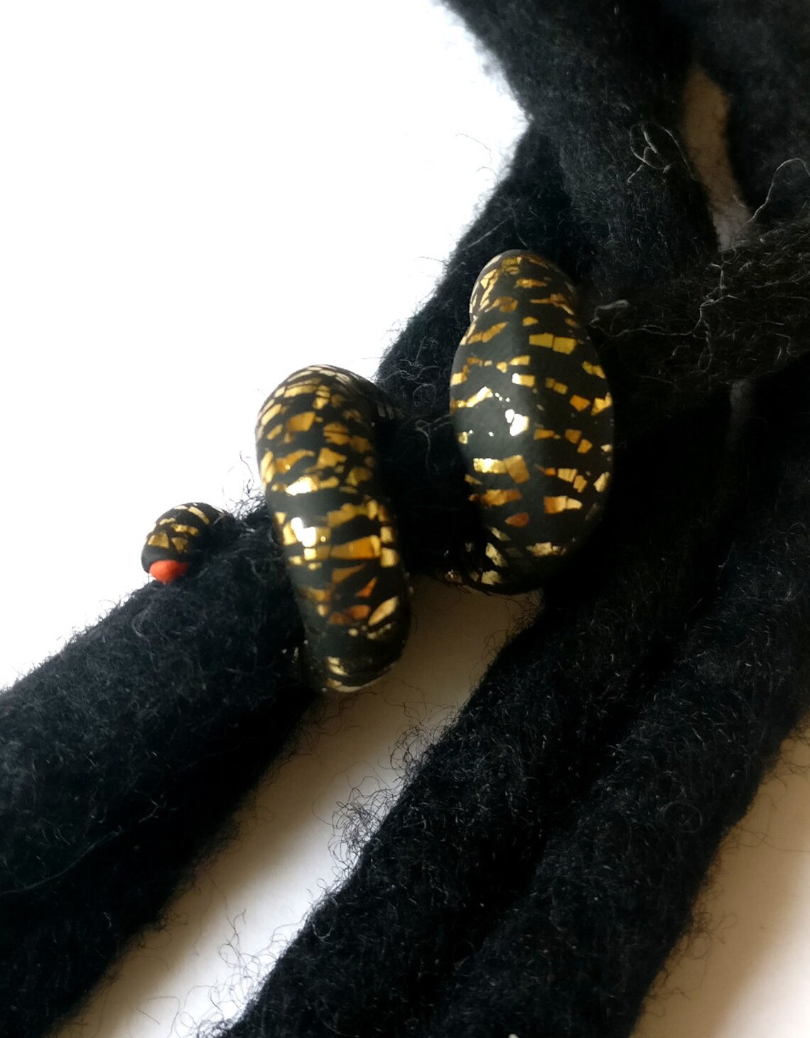 Shiny Snake Black With Gold Glitter for Dreadlocks Dread | Etsy