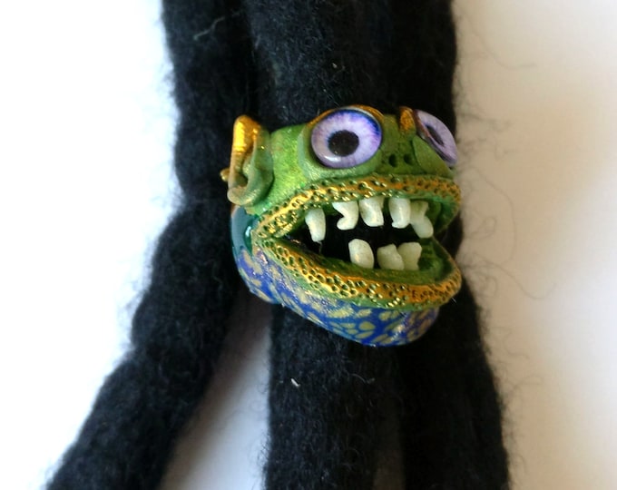 Monsters, Recreative Faces, Halloween, Mini Sculpture, Dreadlock Bead ...