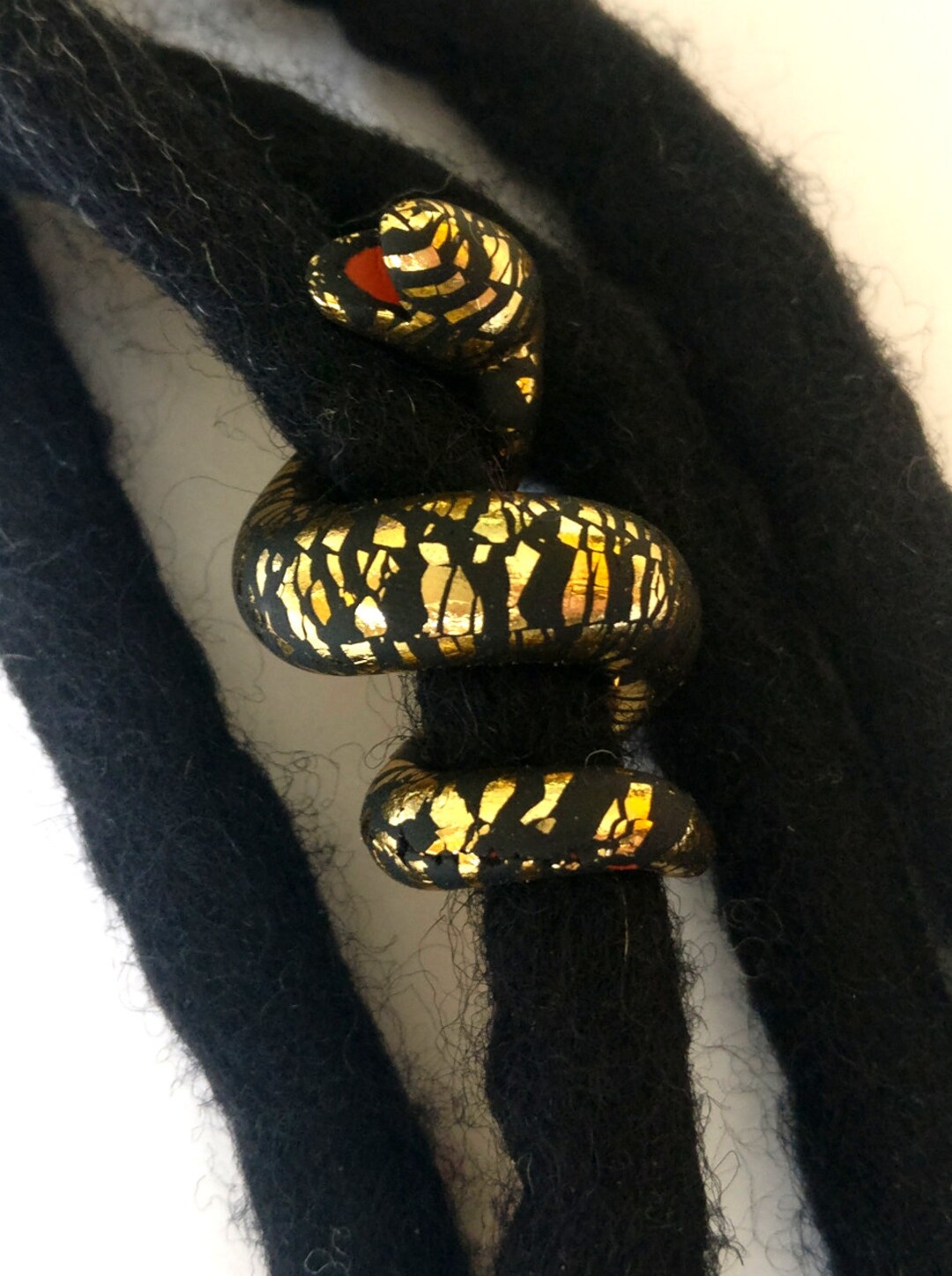 Shiny Snake, Black With Gold, Glitter for Dreadlocks, Dread Decoration ...